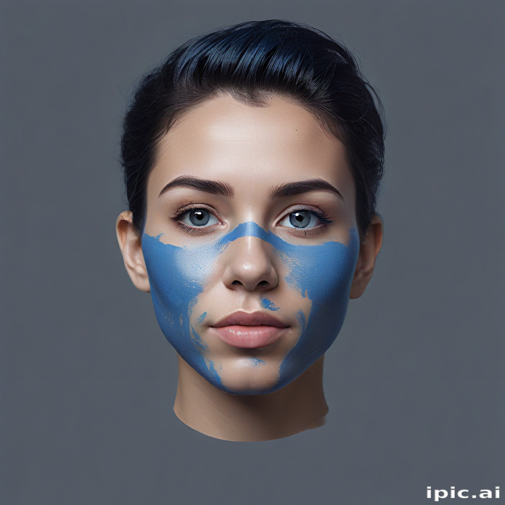 Portrait of a Woman with Blue Face Paint Representing Earth and Nature