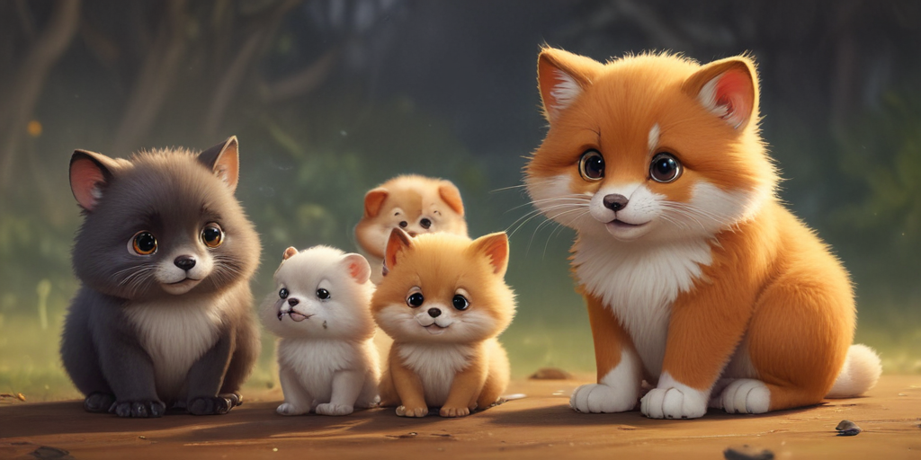 Adorable Family of Playful Kittens Enjoying a Beautiful Day Outdoors