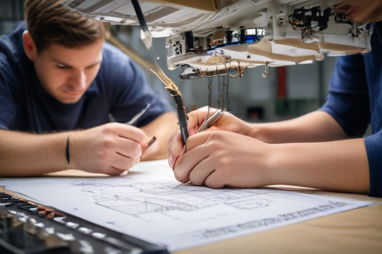 engineer designing an air craft