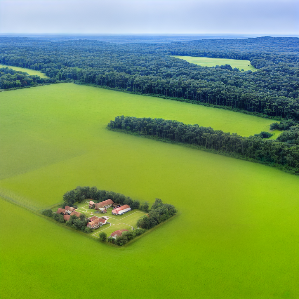 raining in an open field