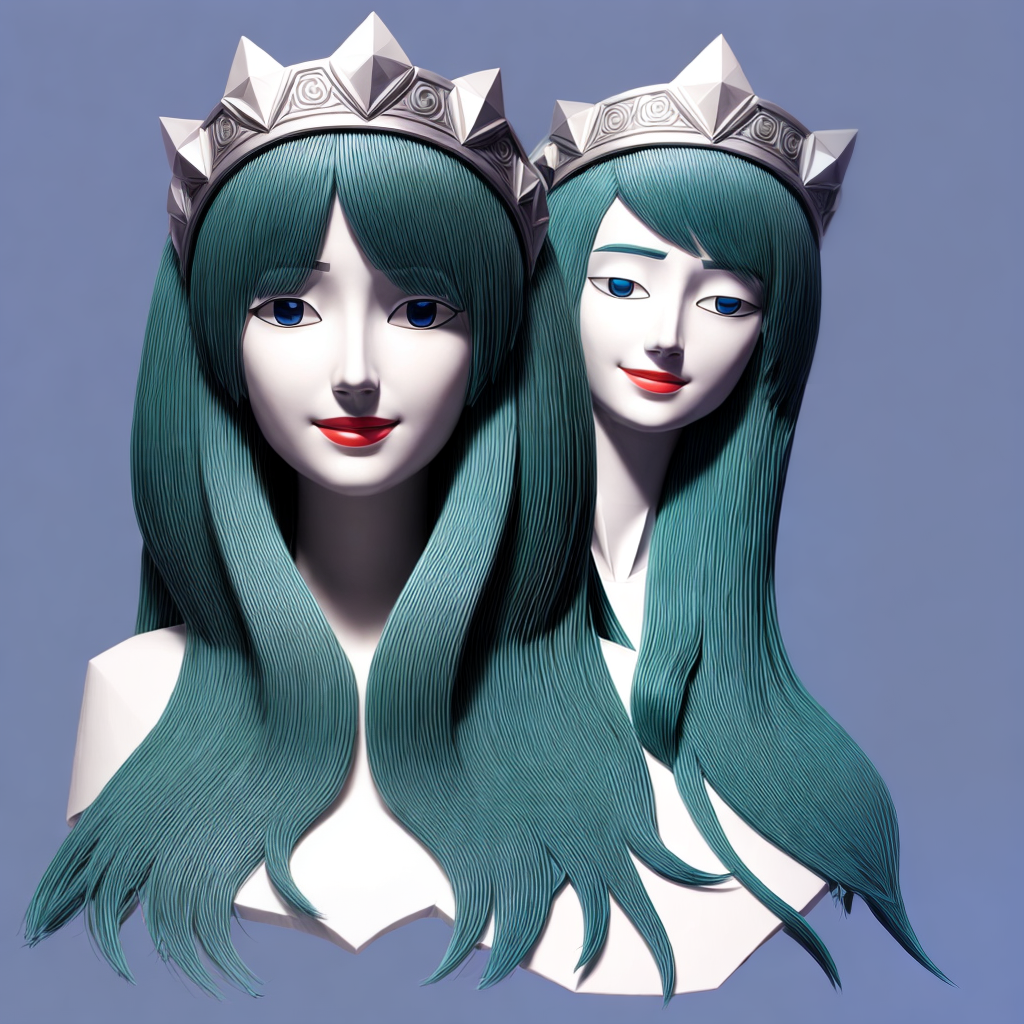 Most beautiful Smile Goddess, Low Poly art