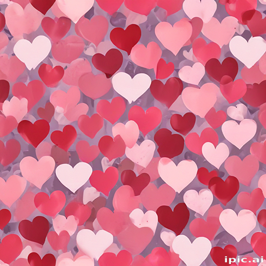 A Colorful Array of Hearts in Shades of Red and Pink.