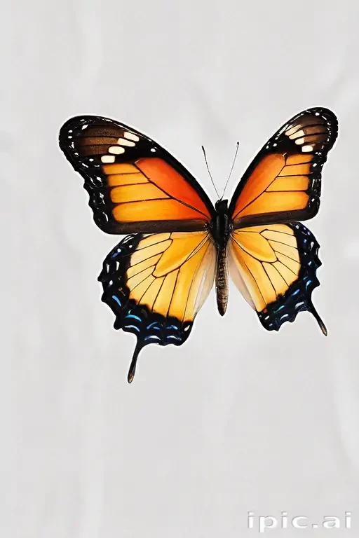 Colorful Monarch Butterfly Displaying Its Stunning Wings Against a ...