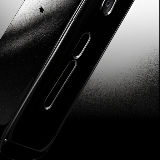 Close-Up View of a Sleek Black Smartphone with Reflective Surface Details