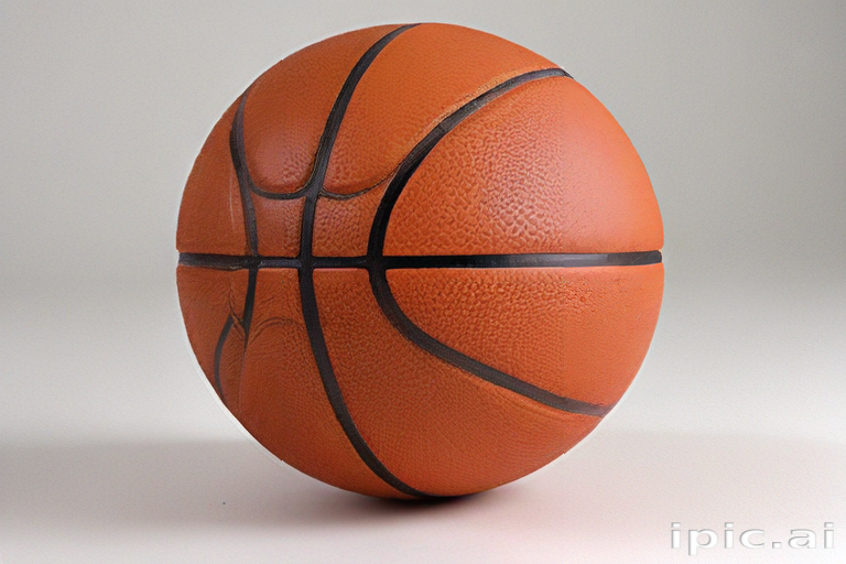 Realistic Close-Up of a Textured Orange Basketball on a Neutral Background