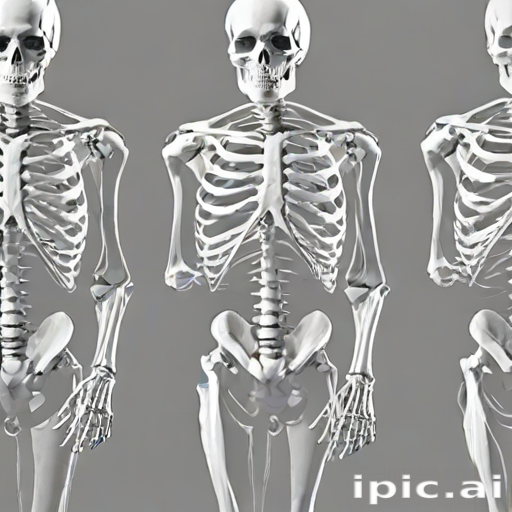 Three Transparent Human Skeletons Displaying Anatomical Structures in Perfect Symmetry