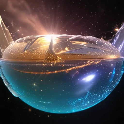 An Ethereal Sphere of Light and Color Floating in Cosmic Space