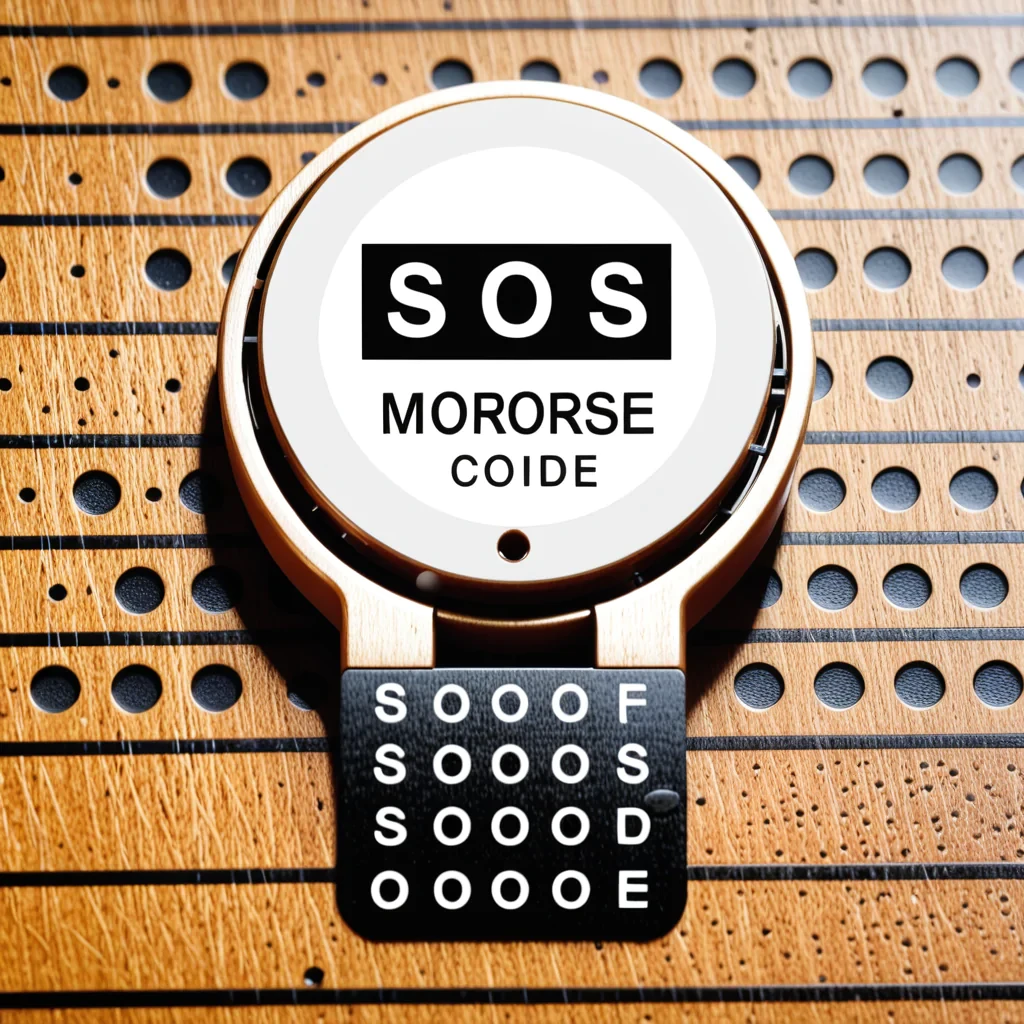 Creative Representation of SOS in Morse Code on a Wooden Board