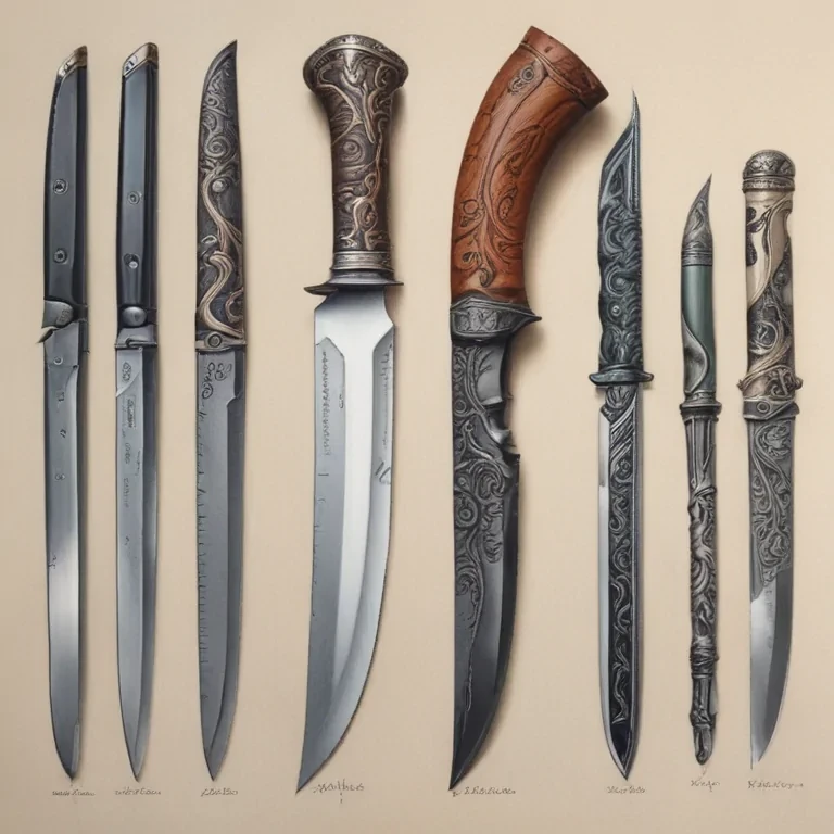 An Exquisite Display of Ornate Knives with Intricate Designs and ...