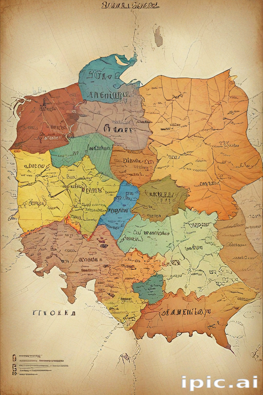 Historical Map of Poland Highlighting Regions and Their Distinct ...