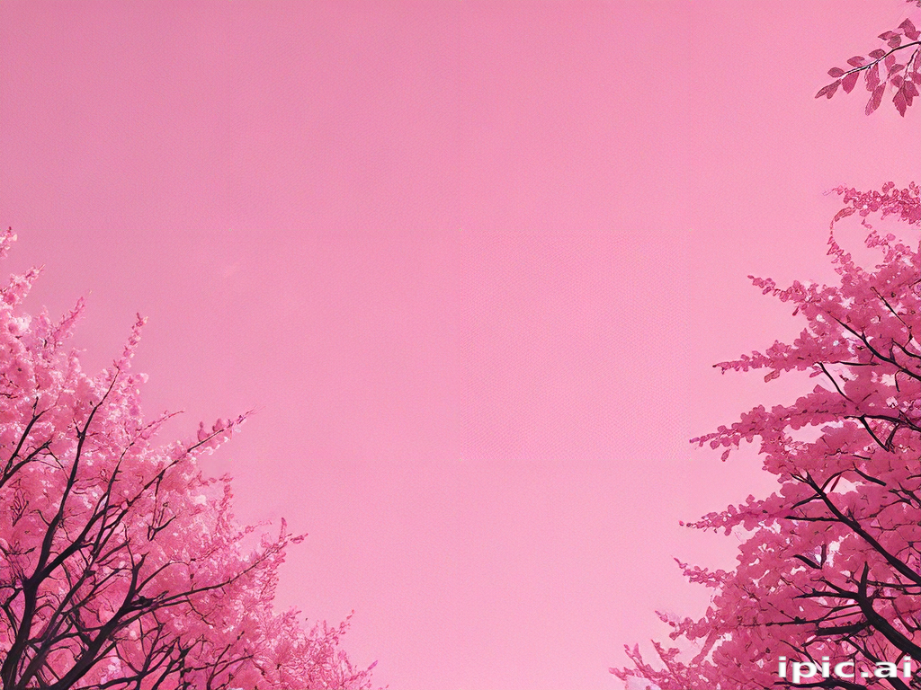Serene Spring Scene: Vibrant Pink Blossoms Framing a Tranquil Sky