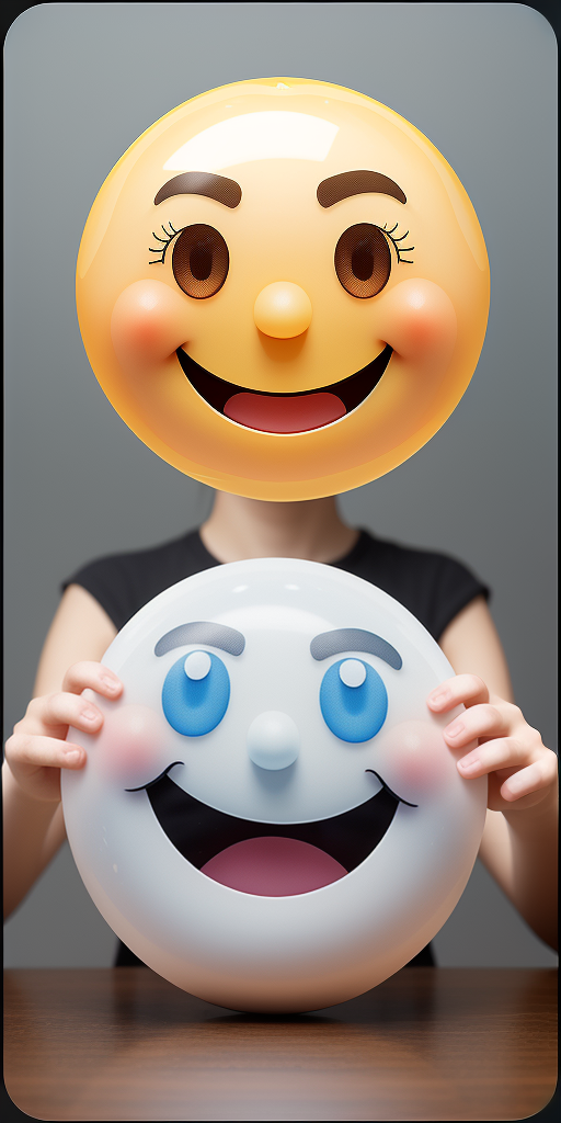 Exploring Emotions: A Playful Contrast Between Two Cheerful Emoji Faces