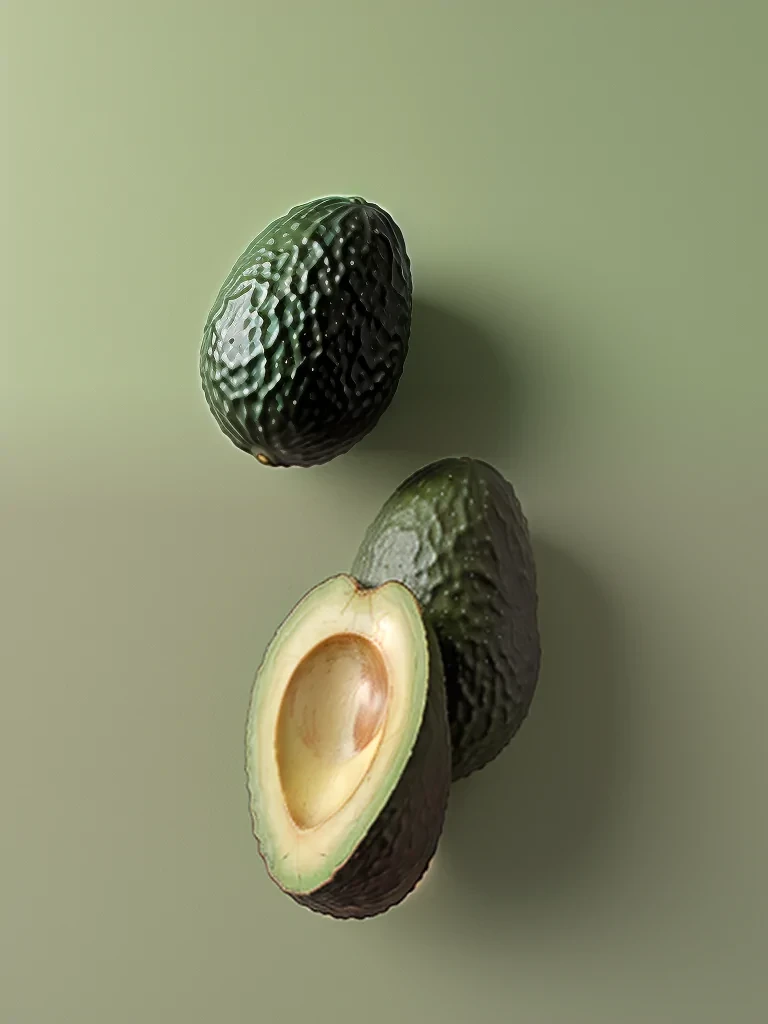 Fresh, Ripe Avocados Displayed Beautifully on a Soft Green Background