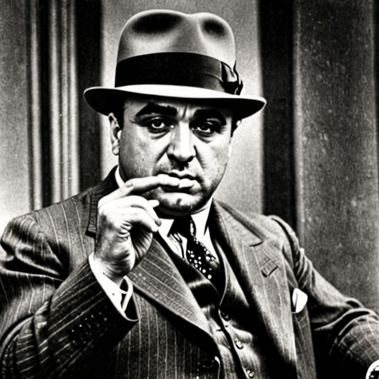 Al Capone casually flipping a coin with his left hand