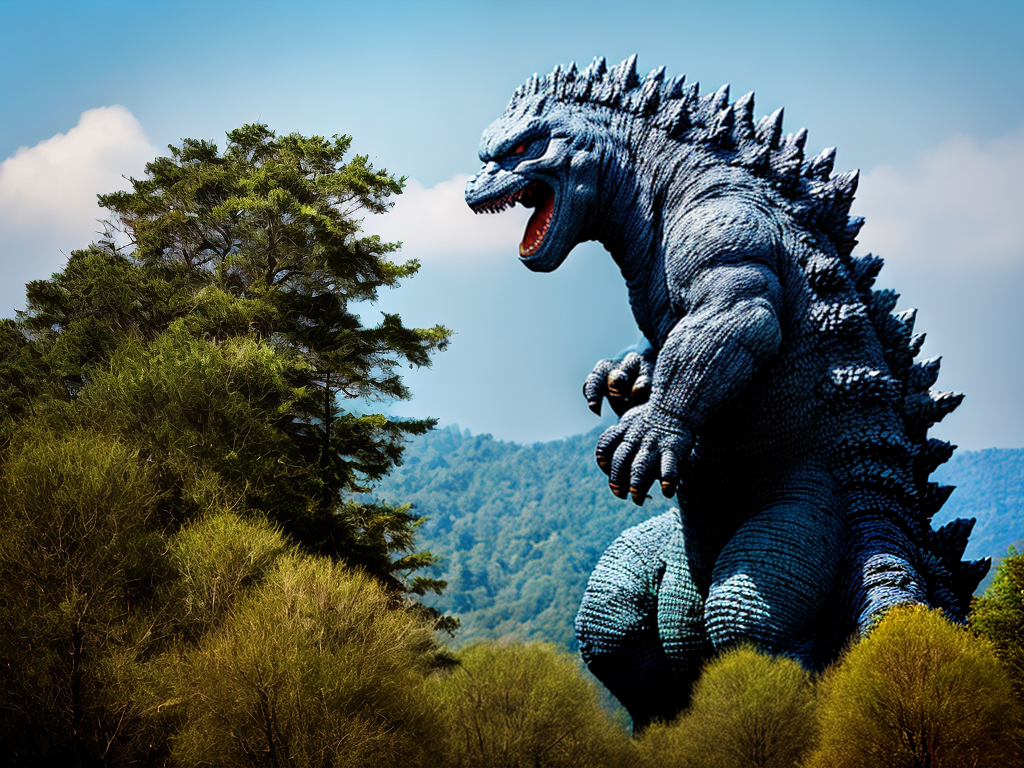 godzilla drinking coffee