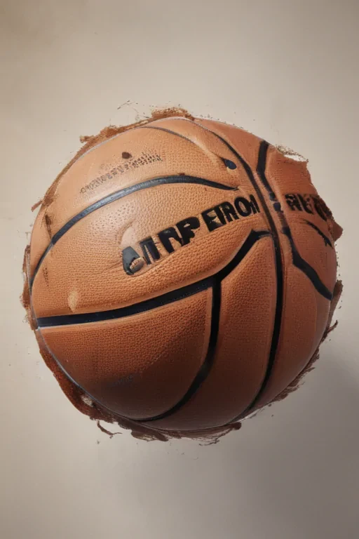 A Basketball in Motion: Capturing the Moment of Impact and Action
