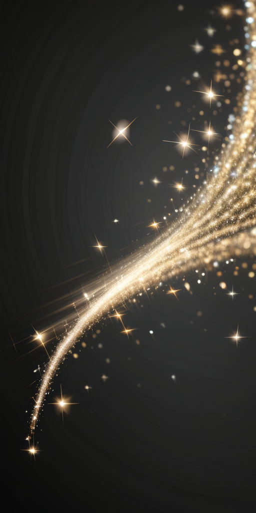 Mesmerizing Sparkling Trail of Lights Gliding Through a Dark Background