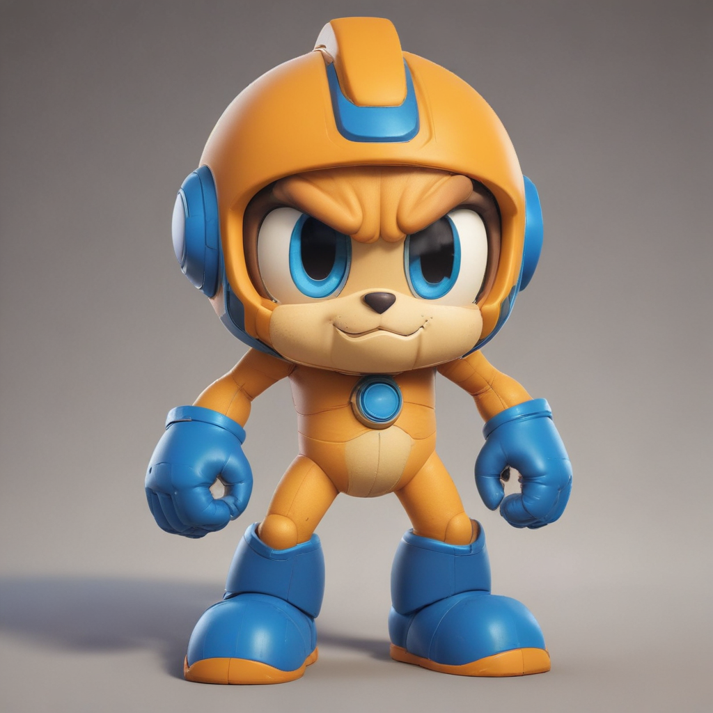 Garfield face on Megaman body with megaman helmet : full body image ...