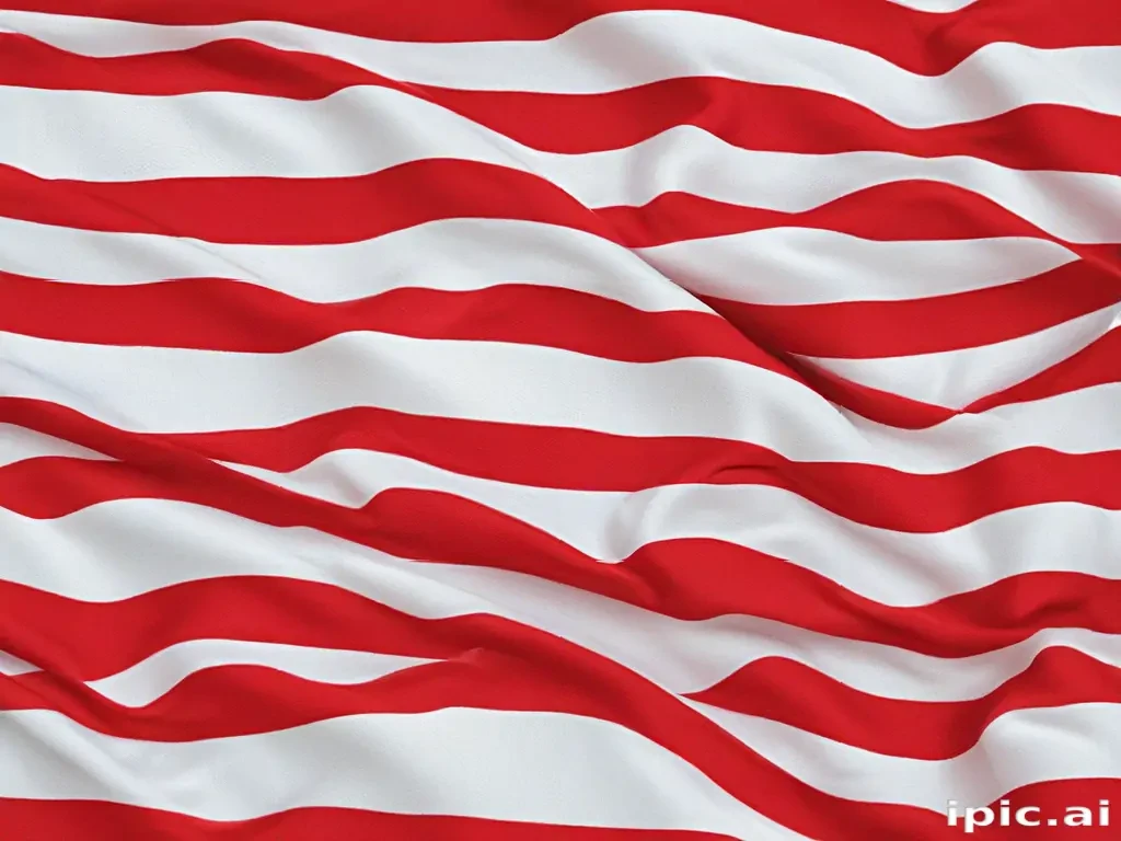 Wavy Red and White Stripes Creating a Beautiful Fabric Pattern Design.