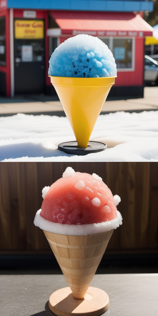 Deliciously Colorful Snow Cones Served on a Bright Sunny Day