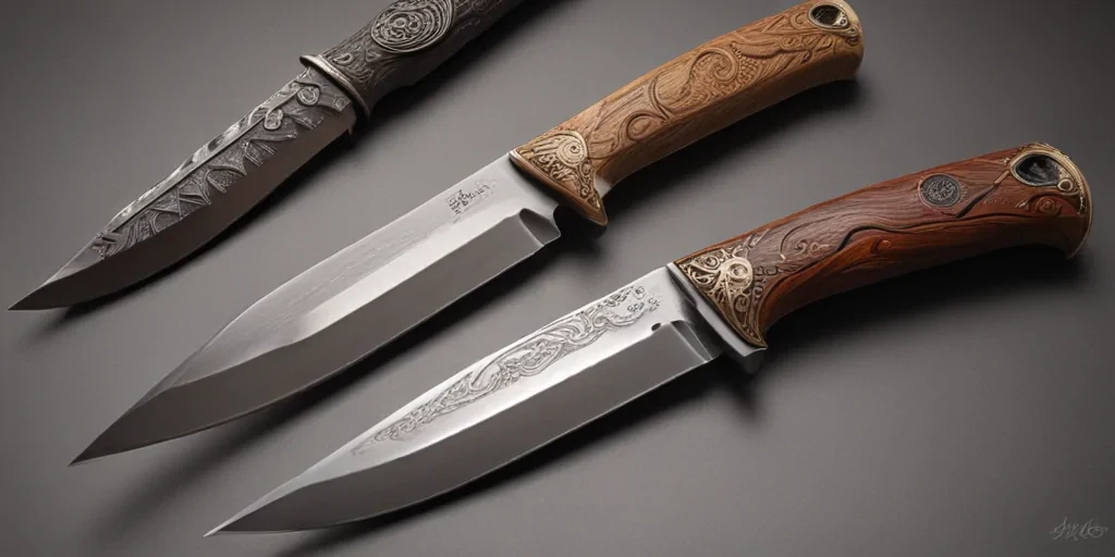Beautifully Crafted Knives Showcasing Intricate Designs and Elegant Handles