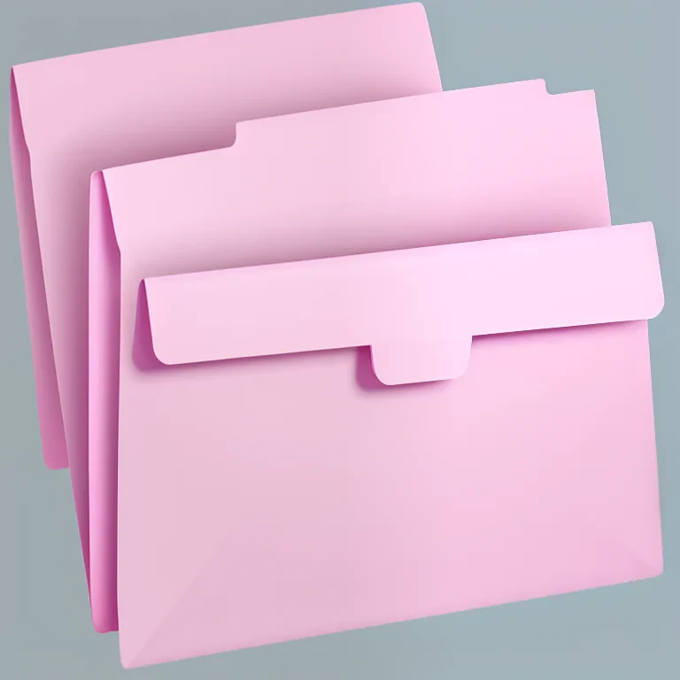 Three Stylish Pink Folders Stacked Together on a Soft Gray Background