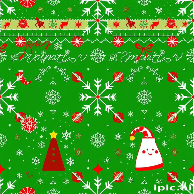 Festive Holiday Wrapping Paper Design Featuring Snowflakes and ...