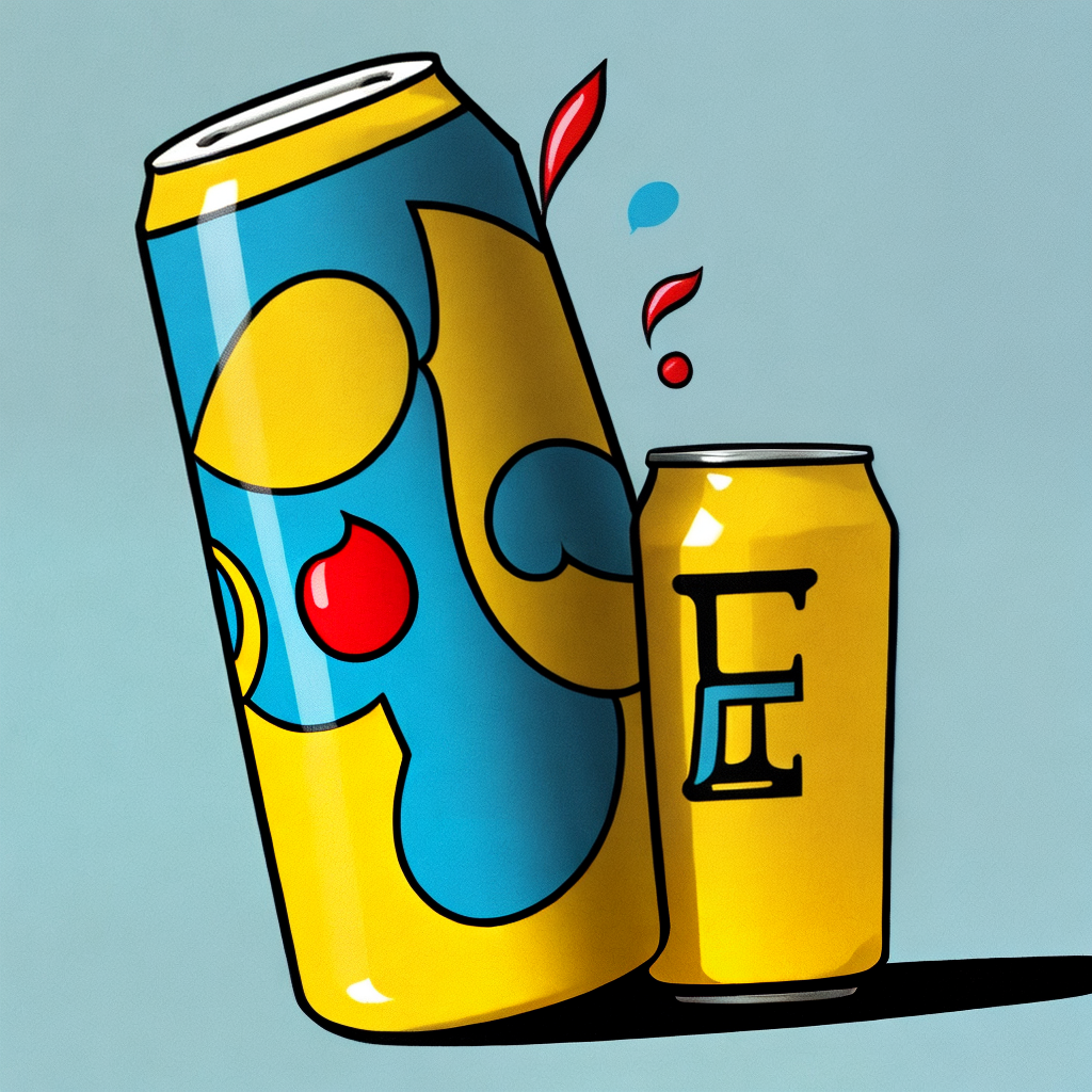 funky beer can illustration mascot