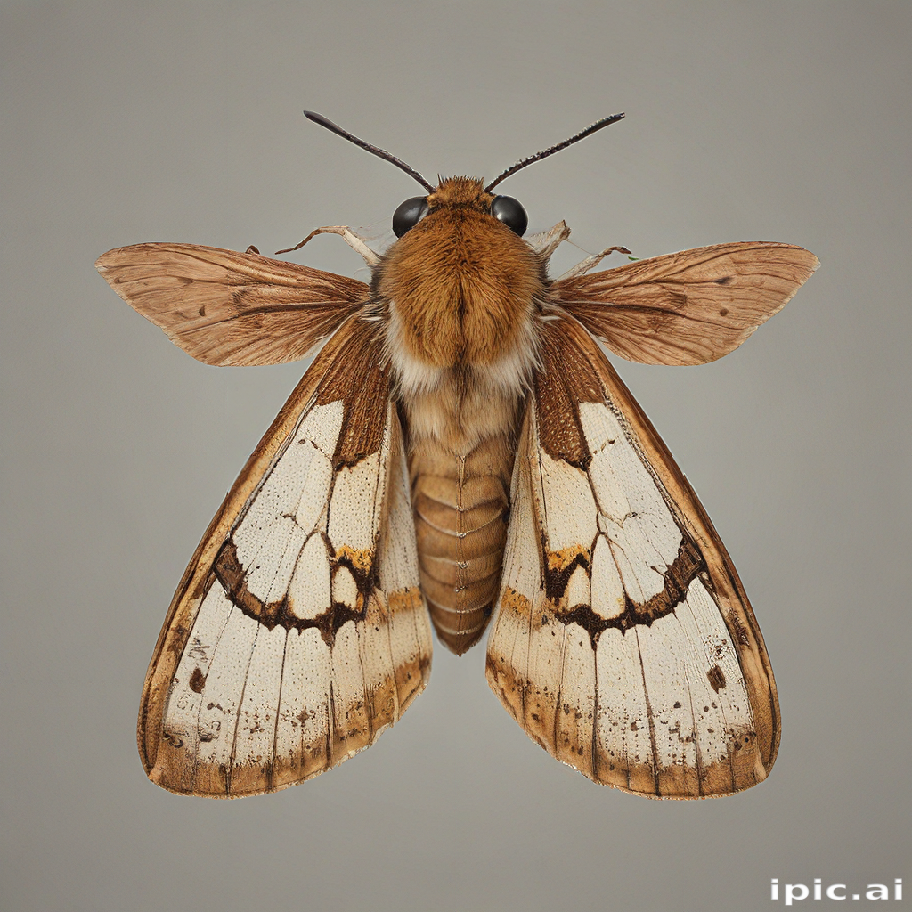 Stunning Close-Up of a Beautiful Brown and Cream Moth Species