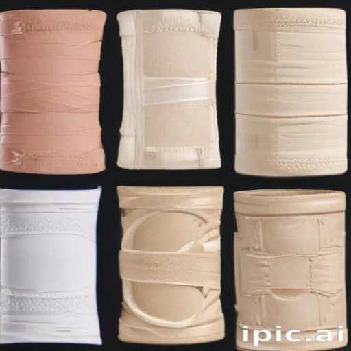 Various Types of Bandages and Medical Dressings on a Black Background