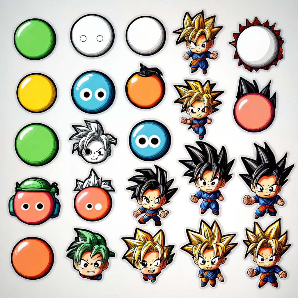 Cute 2d dragon ball anime style stickers