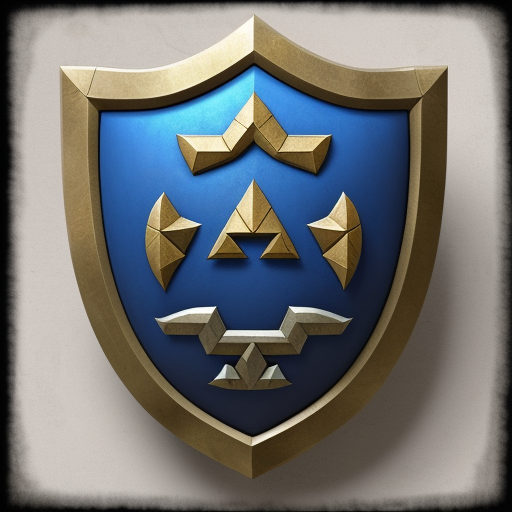 Stylized Shield Featuring Iconic Symbols from a Popular Video Game ...