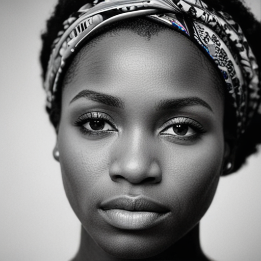 Face of a African lady not smiling