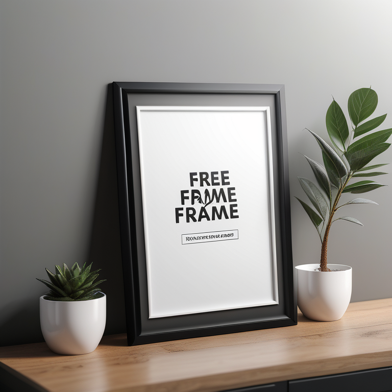 Decorative Black Frame Displaying a Stylish Free Frame Design Concept