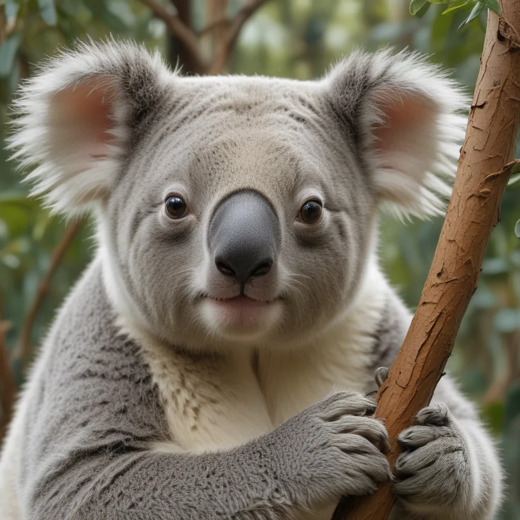 A Curious Koala Clinging to a Tree in Its Natural Habitat.