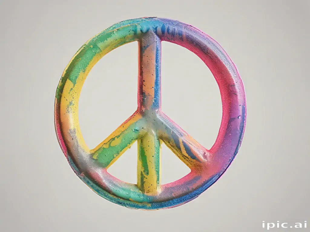 Colorful Peace Symbol Representing Unity and Harmony in the World
