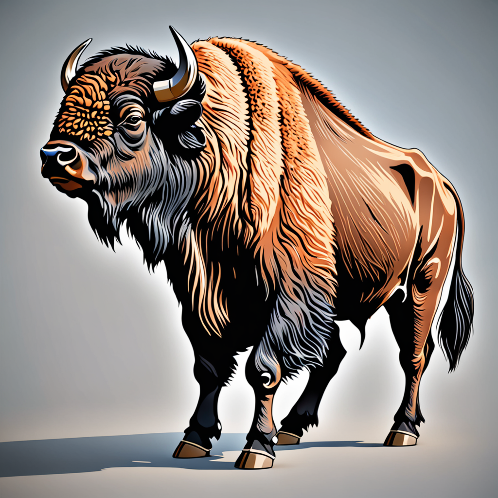 cartoon bison standing on two legs
