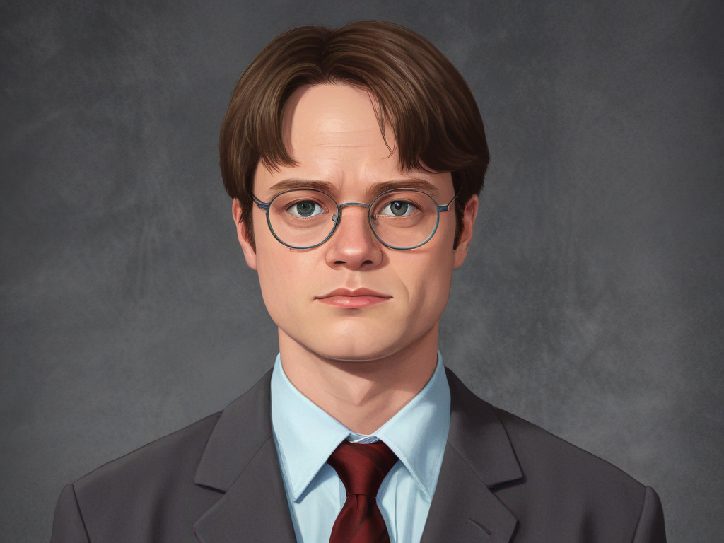 High school cartoon version of Dwight Schrute