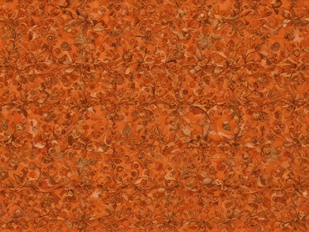 Intricate Floral Pattern in Vibrant Orange and Earthy Tones