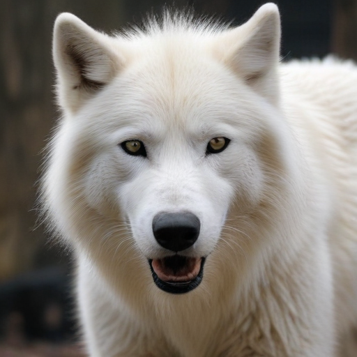 A white dire wolf