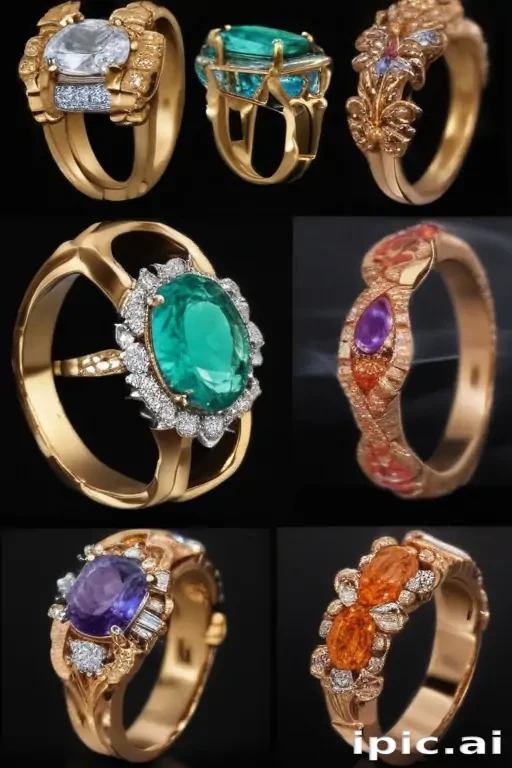A Stunning Collection of Elegant Rings Featuring Colorful Gemstones and ...