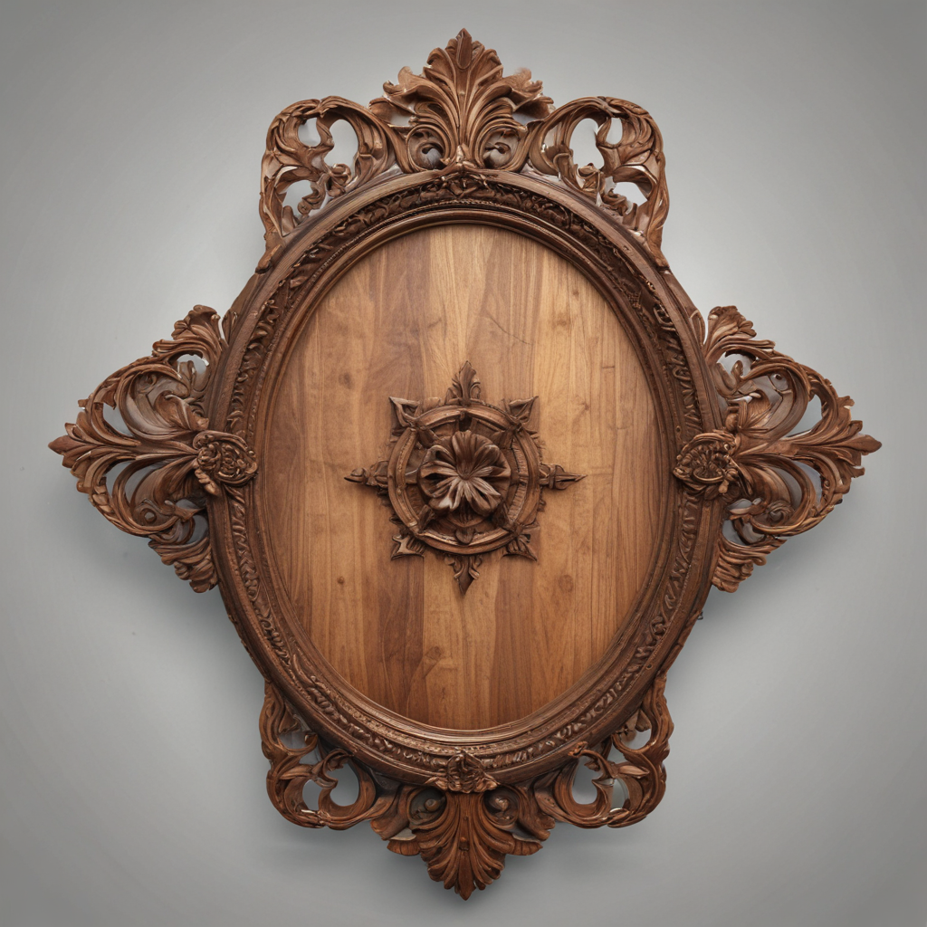 Exquisite Carved Wooden Frame Showcasing Intricate Floral Design and ...