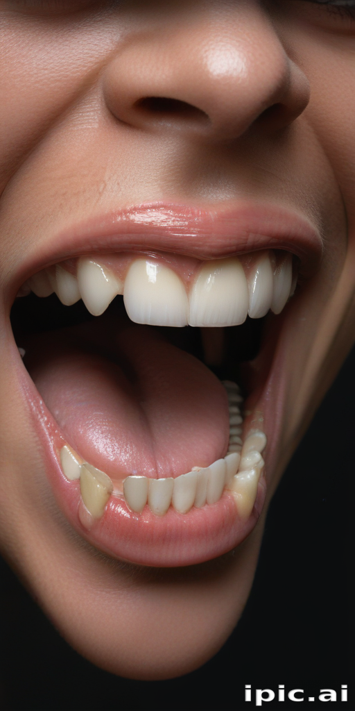 Close-Up of a Person's Open Mouth Showcasing Healthy White Teeth and Gums