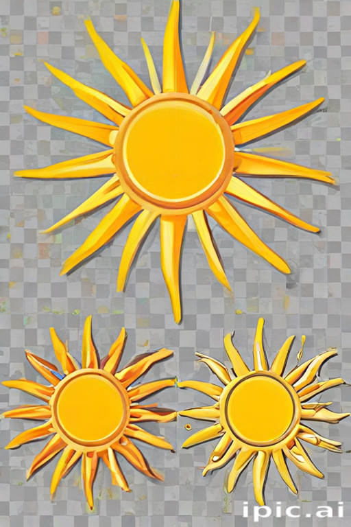 Vibrant Sun Illustration Featuring Different Shades and Textures in ...