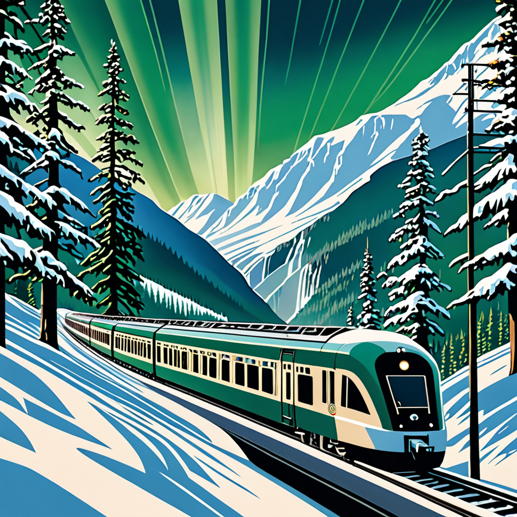 art deco streamline railway corporation poster modern highspeed train ...