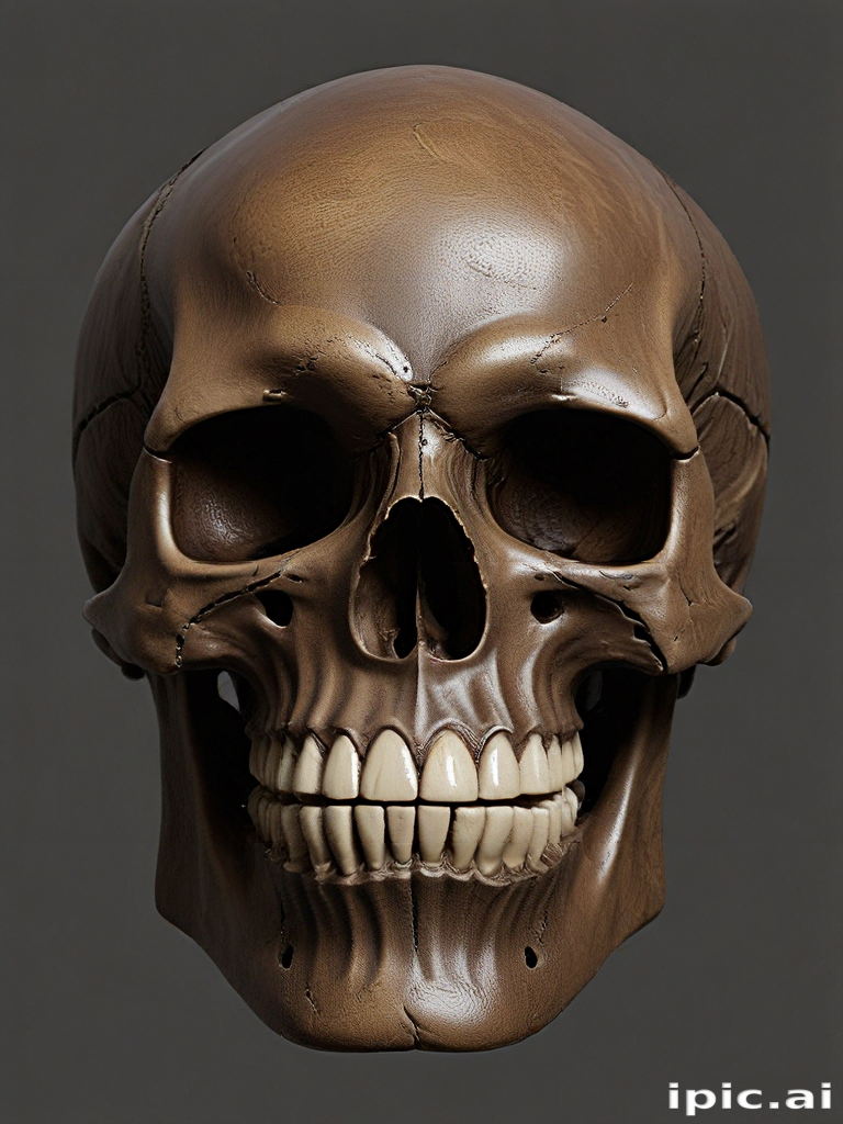 Realistic Representation of a Human Skull with Intricate Details and ...