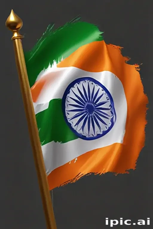 Vibrant Indian Flag with Ashoka Chakra Symbolizing Unity and Diversity