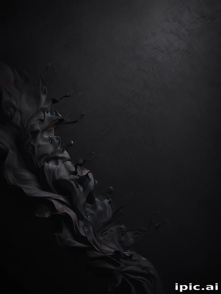 Elegant Flowing Black Textures with Subtle Glossy Accents on Dark ...