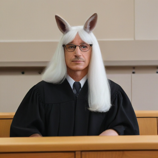 kangaroo sitting behind the bench in a courtroom as a judge in a black ...