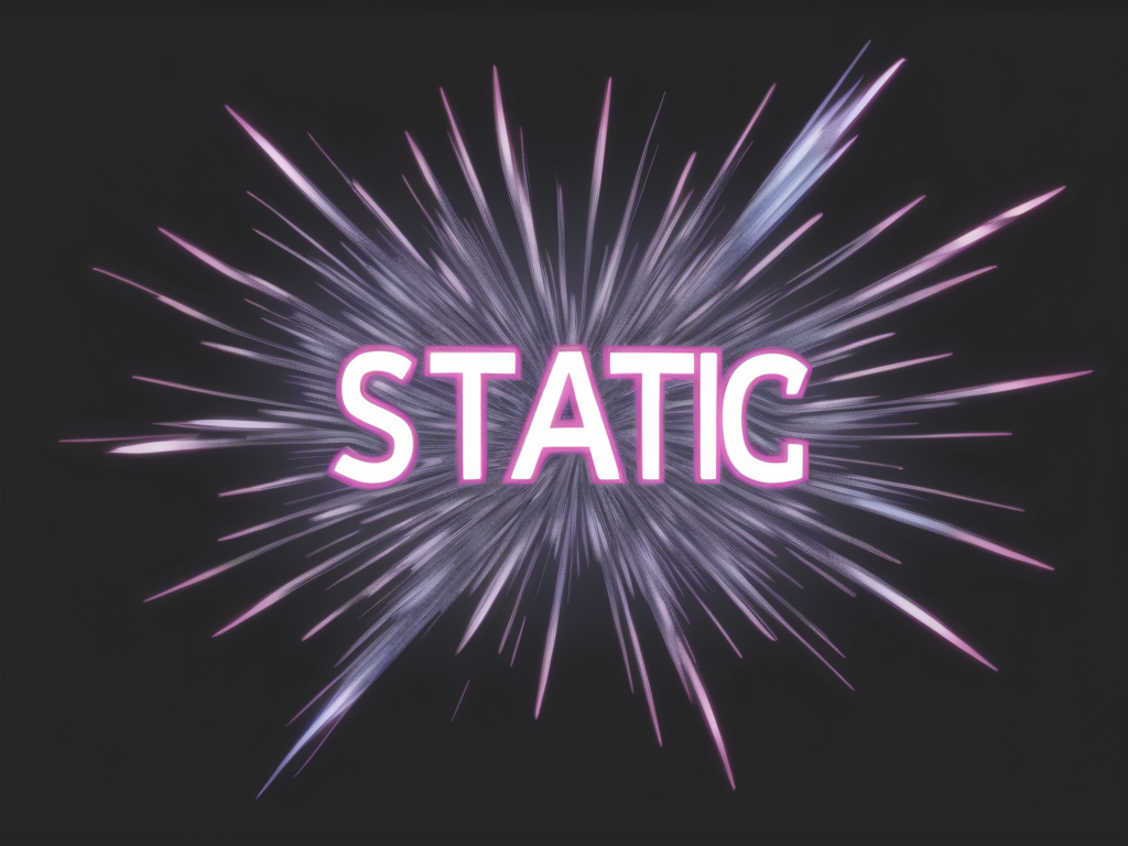 Dynamic Visual Explosion Featuring the Bold Word 'STATIC' in Vibrant Colors